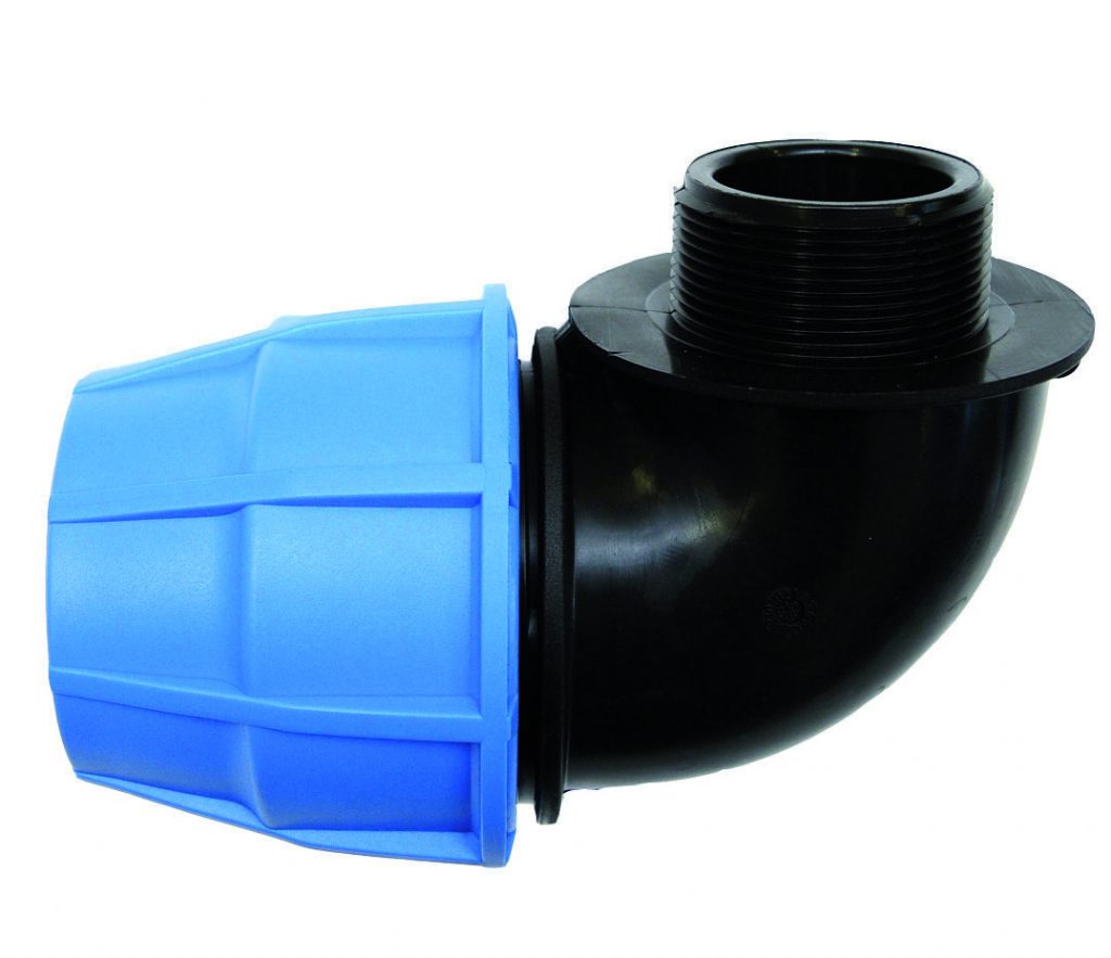 HDPE Compression Male Elbow 25mm x 3/4" - Mainline Irrigation